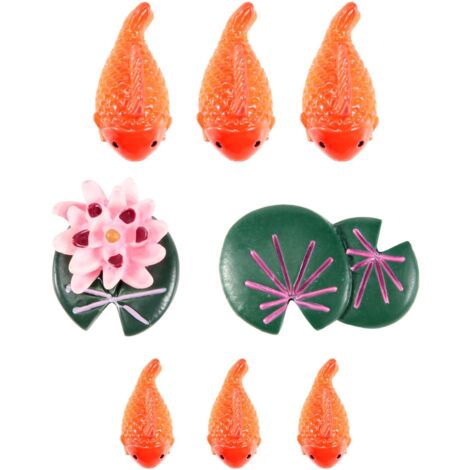 8 teil/los Rot Fisch tiere Moos micro-landschaft ornamente harz