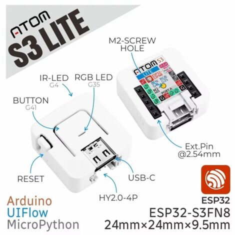ATOMS3 Lite ESP32S3 Dev Kit ESP32-S3 Programmierbarer Controller Eingebettete IoT-Anwendung ...