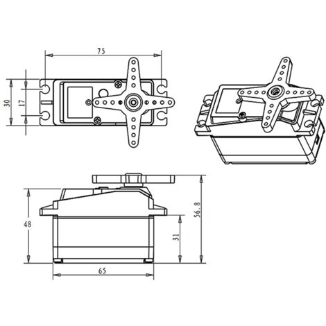 150 Kg 12 V RDS51150 Doppelwellen-Digital-Roboterservo Aus Metall mit U ...