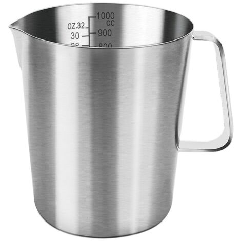 Messbecher 1L Edelstahl, Messbecher Metall mit , mit Unzen- und ML ...