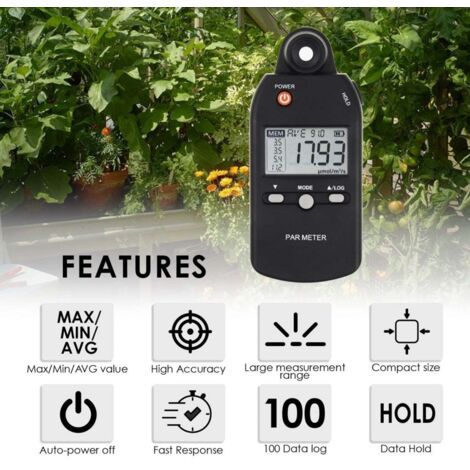 PAR-Meter, Beleuchtungsstärke, PPFD, Quantensensor, Vollspektrum ...