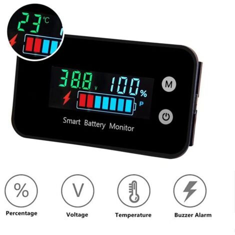 7-100V Digital Battery Capacity Tester Battery Monitor Voltage ...