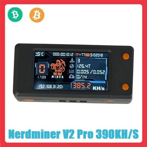 Nerdminer V2 Pro NMMiner 390KH/S BTC Solo Lotterie Miner Bitcoin Crypto ...