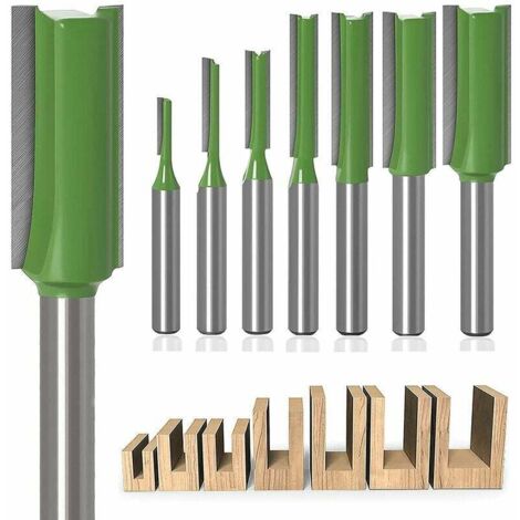 Fraise Droite Defonceuse, 7 pezzi Fraises à Défoncer Carbure De Tungstène Mèches De Routeur à ...