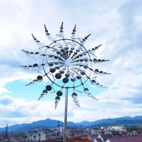 3D Metal Magic Windmill - Kinetic Wind Turbine for Garden Patio Lawn ...