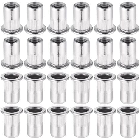 60 Stück 304 Edelstahl-Nietmutter M8 Flachkopf-Blindmutter Gewindeniet ...