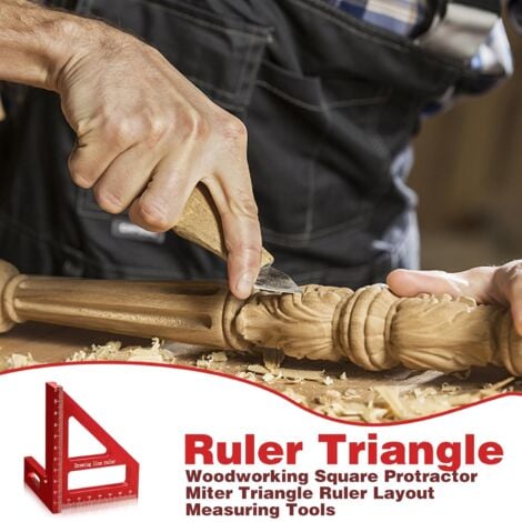 Holzbearbeitungs-Quadrat-Winkelmesser, 3D-Mehrwinkel-Messlineal, 45/90-Grad-Aluminium-Dreieckslineal