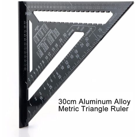 30 cm Dreieck-Winkelmesser, dreieckiges Lineal, quadratisches Zimmermannsdreieck, metrisches ...