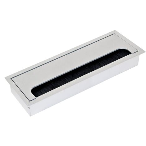 Tisch-Kabelauslass rechteckig, 269x80mm, versenkt, matt eloxiert