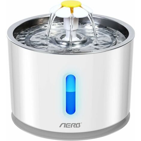 Aerb Trinkbrunnen für Katzen und kleine Hunde – Leiser Wasserspender mit Aktivkohlefilter und ...