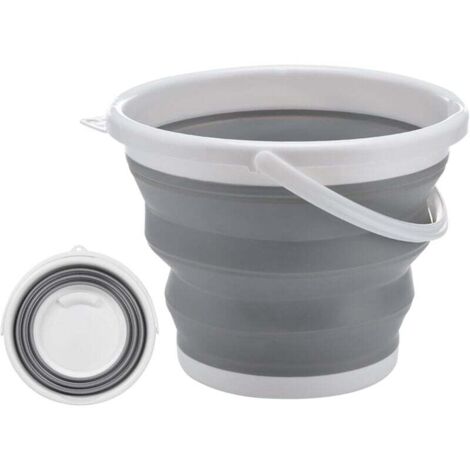 Faltbarer Eimer aus Silikon – 10-Liter-Eimer mit Griff – Multifunktions-Falteimer für Camping ...