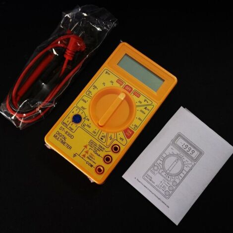 DT830D Digitalmultimeter, Mini-Gelbmultimeter, Elektriker-Multimeter ...
