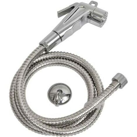 Kit Doccetta WC 1 Getto con Flessibile da 120 cm e Supporto a Parete in ...