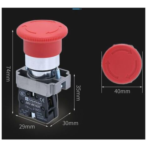 Not-Aus-Taster 22mm 1NC 400V 10A mit 40mm Pilzschloss