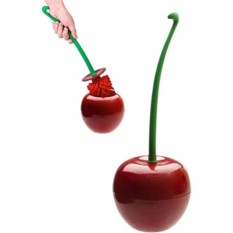 Scopino per WC in ciliegio da 1 pezzo, set di scopino e porta scopino ...