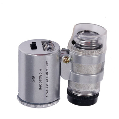 Mini lupa de joyero iluminada por LED de 60 aumentos