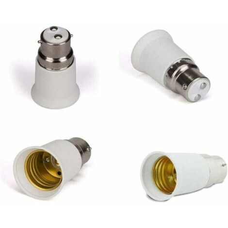 Adaptador convertidor B22 a E27, B22-E27, blanco, 10 piezas