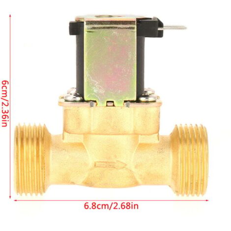 Válvula de agua eléctrica, G3/4 DC12V, solenoide eléctrica de latón ...