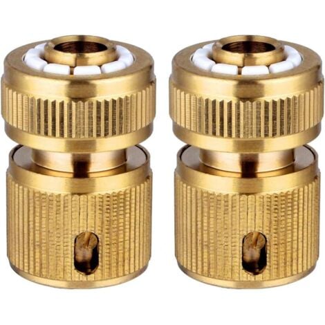 2 Pièce Raccords Rapide Tuyau d'arrosage en Laiton, Rapide Raccord Connecteurs pour Tuyau d ...