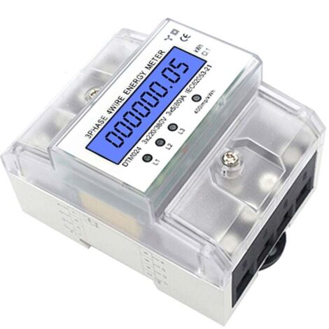 Compteur d'énergie triphasé à 4 fils, 220/380 V, 5-80 A, consommation d'énergie kWh, compteur ...