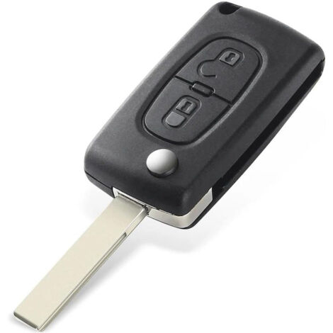 Coque de clé à 2 boutons compatible CE0523, clé pliable pour Peugeot ...