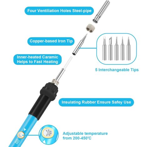 Fer à souder Kit complet Irons soudure électronique Outil 60W Température réglable module