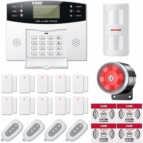 Smart Wireless GSM Home Alarm, 18 Pieces LCD Security Alarm System SMS ...