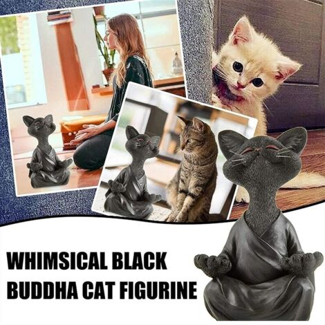 Estatua De Gato De Buda-Buda De Gato Feliz,Gato Zen De Buda De Yoga ...