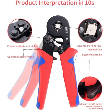 Pince à Sertir,1200 Cosses electriques a Sertir 0.25-10mm²-Pince Sertir Cosse pour Installations ...