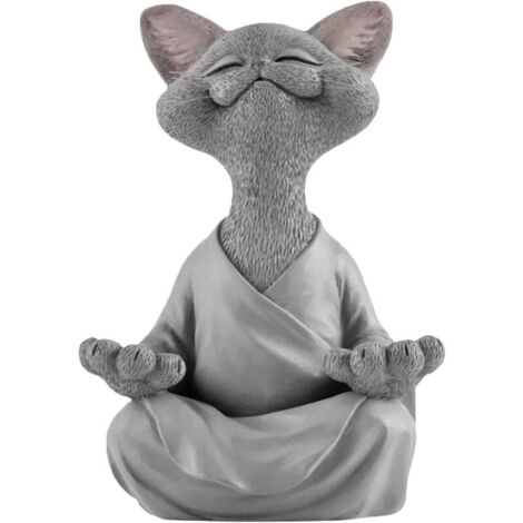 Estatua de Buda Gato - Buda Gato Feliz, Estatua de Buda Gato Meditación ...