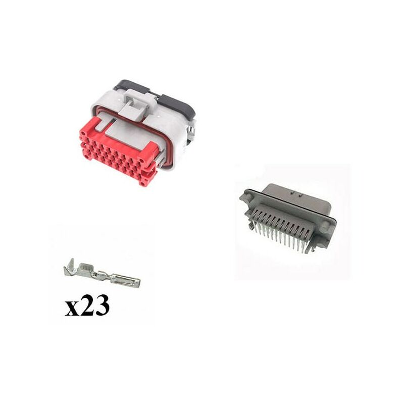 Kit Conector Ampseal Macho Hembra 23 Vías PCB 90° gris con alfileres de oro