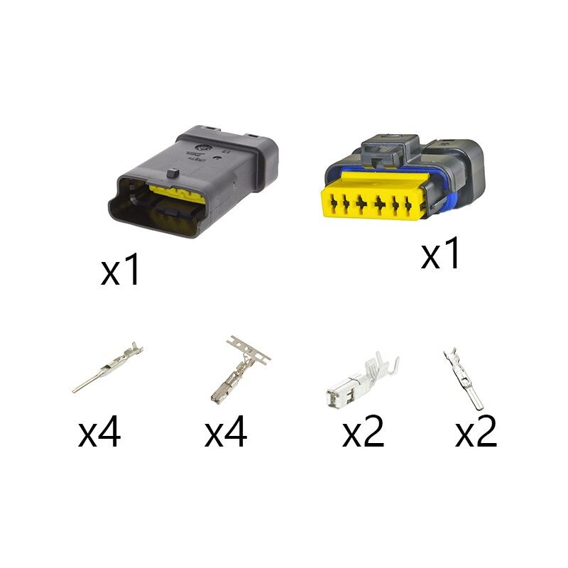 Kit Connecteur Miniseal Mâle Femelle 6 Voies noir