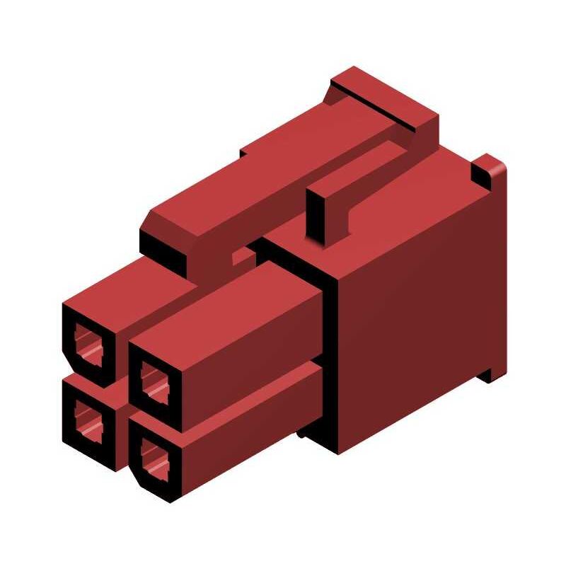 Connecteur Mini Fit rouge mâle 2X2 Voies