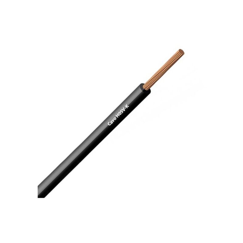 Câble Fil Unipolaire H05V-K sec. 0,50 mmq Gris/Noir