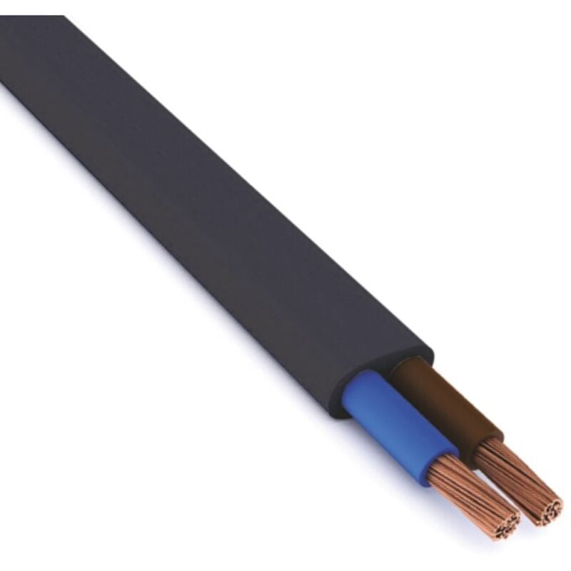 Câble électrique multiconducteur PVC H03VVH2-F plat 2X0,75 gaine extérieure noire
