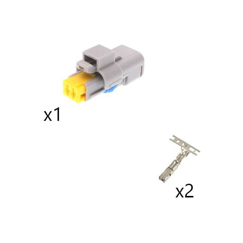 Kit Connecteur Miniseal Mâle 2 Voies gris