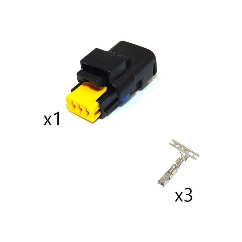 Kit Connecteur Miniseal Mâle 3 Voies noir