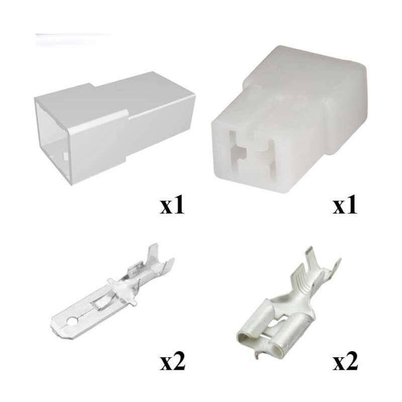 Kit Connecteur Series 250 Faston 6,3 Mâle Femelle 2 Voies