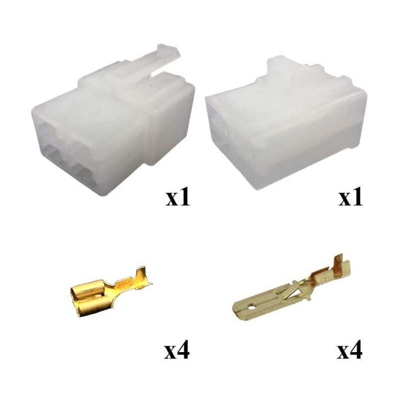 Kit Connecteur Series 250 Faston 6 Mâle Femelle 4 Voies
