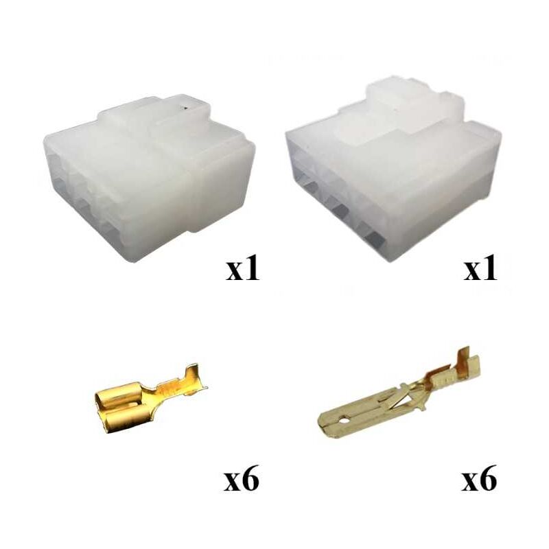 Kit Connecteur Series 250 Faston 6 Mâle Femelle 6 Voies