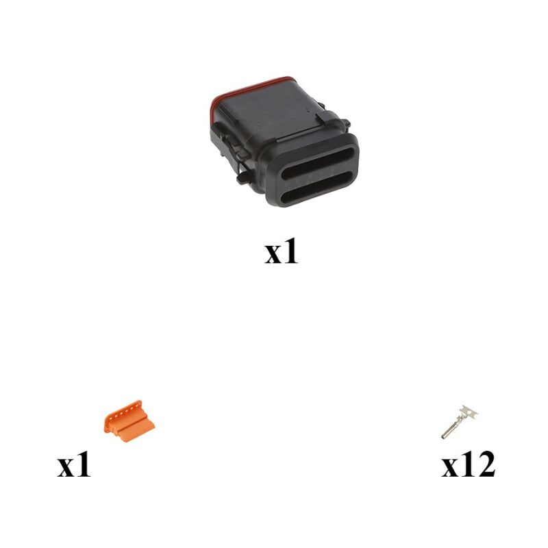 Kit Connecteur DT series Male 12 Voies CE04 Noir
