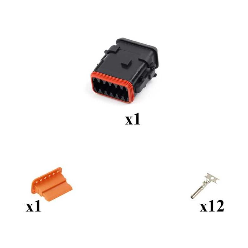 Kit Connecteur DT series Male 12 Voies CE13 Noir