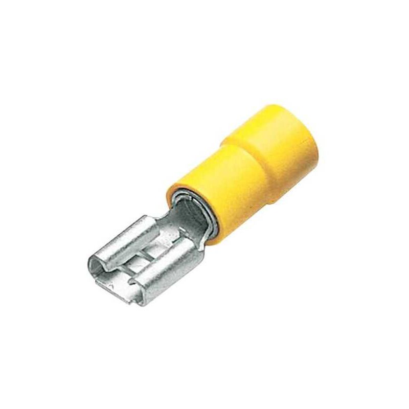 Cosse de câble 6,3x0,8 Femelle Preisolees Jaune