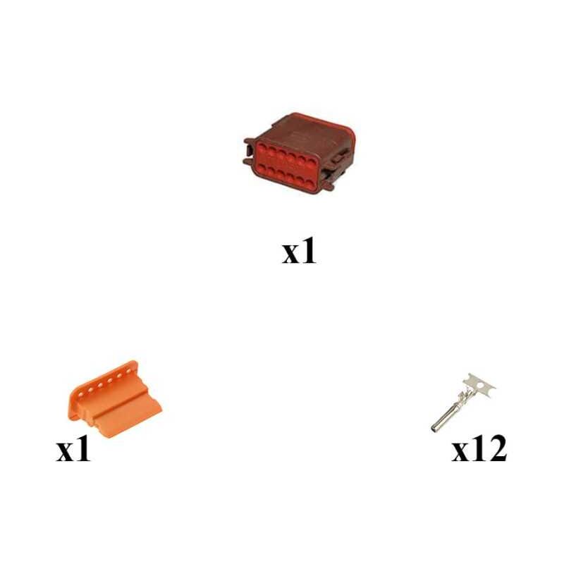 Kit Connecteur DT series Male 12 Voies C015 Marron