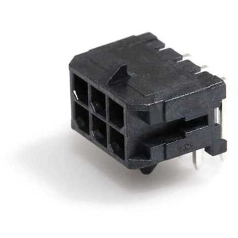 Connecteur Micro Fit femelle 3X2 Voies PCB 90°