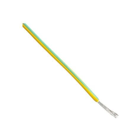 Câble Fil Unipolaire UL Style 1213 AWG 28 Teflon PTFE 600V jaune/vert