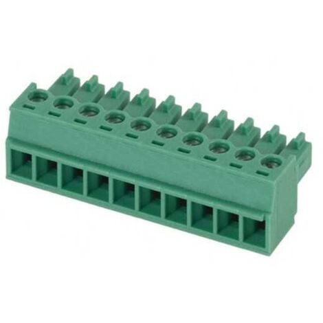 Connecteur bornier au chariot pas de 3,81 Femelle 10 Voies Vert
