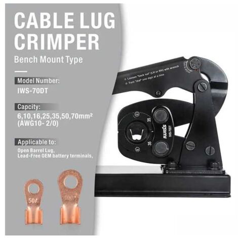 Outils de sertissage de table de type B pour cosses de batterie 6-70mmq ...