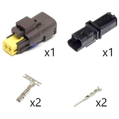 Kit Connecteur Miniseal Mâle Femelle 2 Voies noir