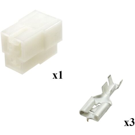 Kit Connecteur Series 250 Faston 6,3 Mâle 3 Voies